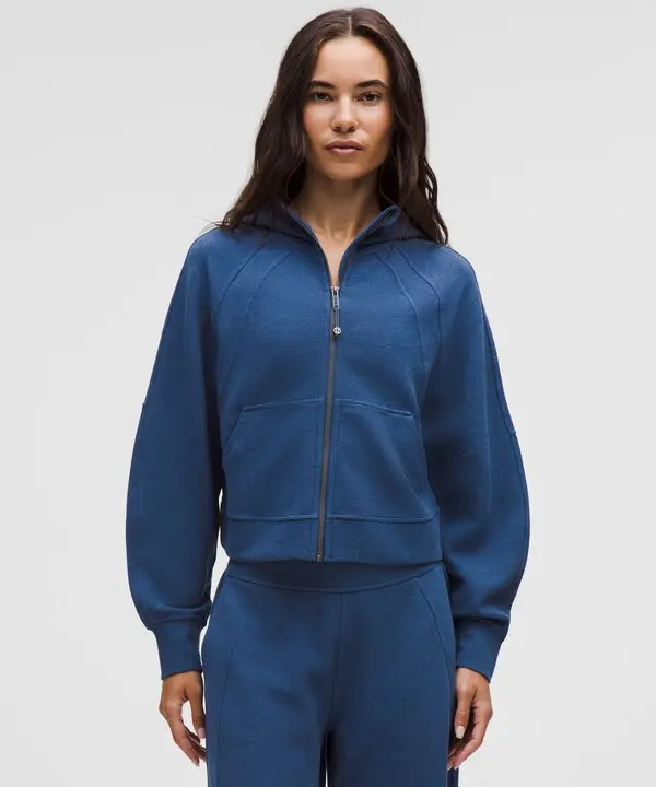 Lululemon ブルー ジップアップジャケット XS Lululemon Scuba Oversized Full-Zip Hoodie - Heathered Blue Twill